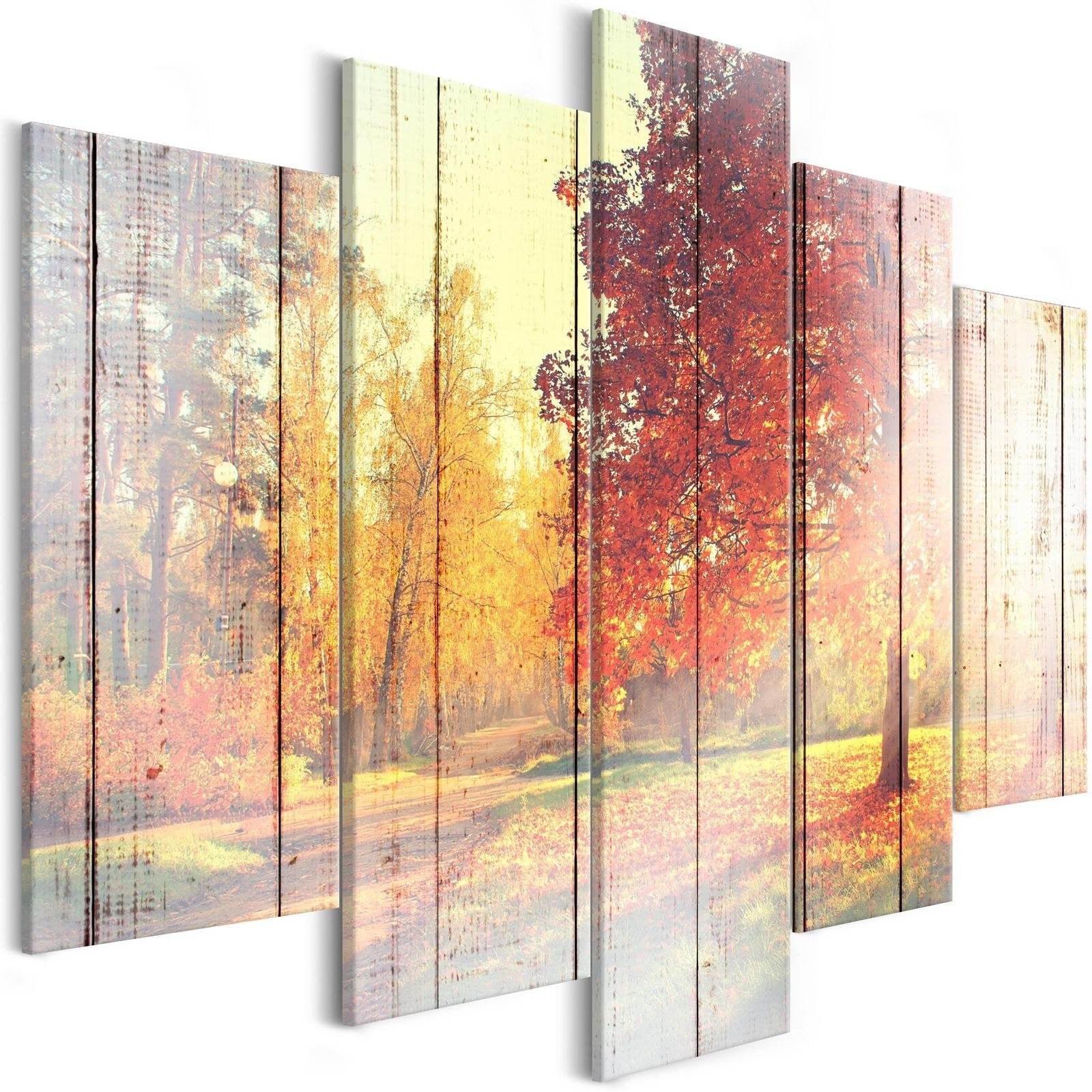 Red Barrel Studio® Eddo Autumn Sun On Canvas 5 Pieces Print | Wayfair